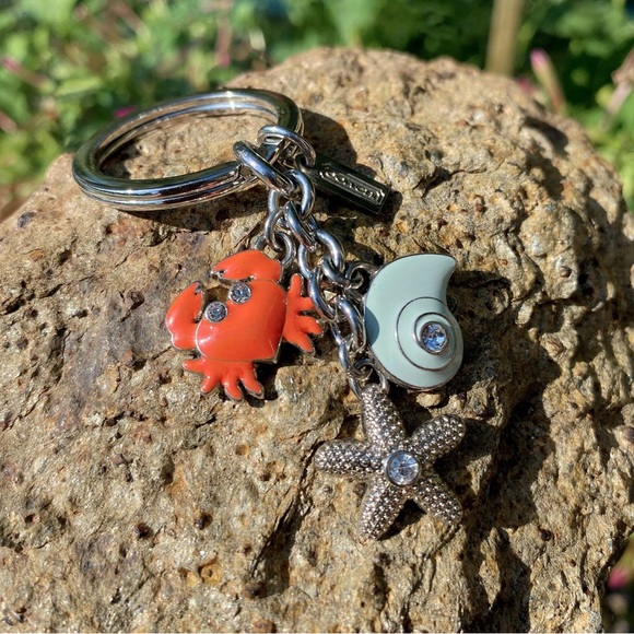 Coach | Accessories | Coach Vintage Shell Starfish Crab Keychain Bag ...